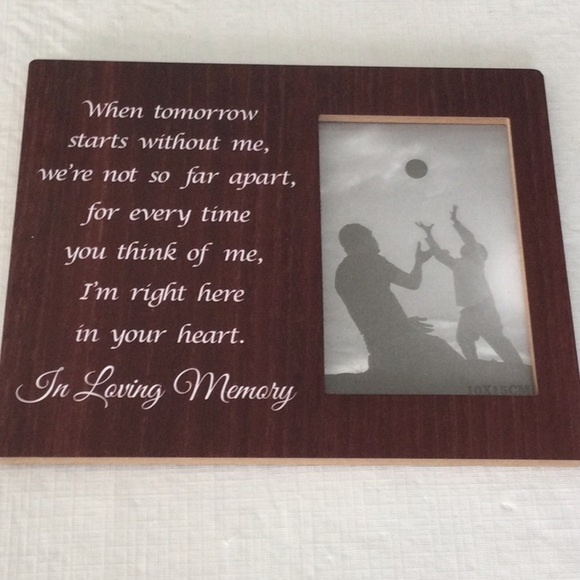 no name | Accents | In Loving Memory Brown Photo Frame Nwot | Poshmark
